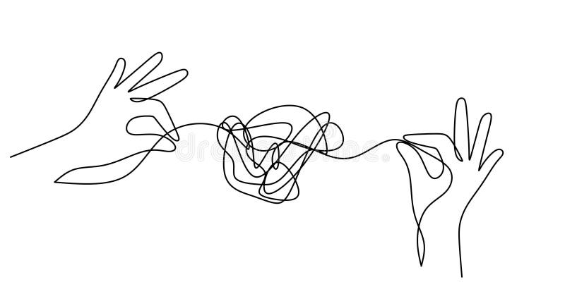 Continuous Line Drawing of Businessman Untangling Rope. Financial and ... Continuous Line Drawing of Businessman Untangling Rope. Financial and ...
