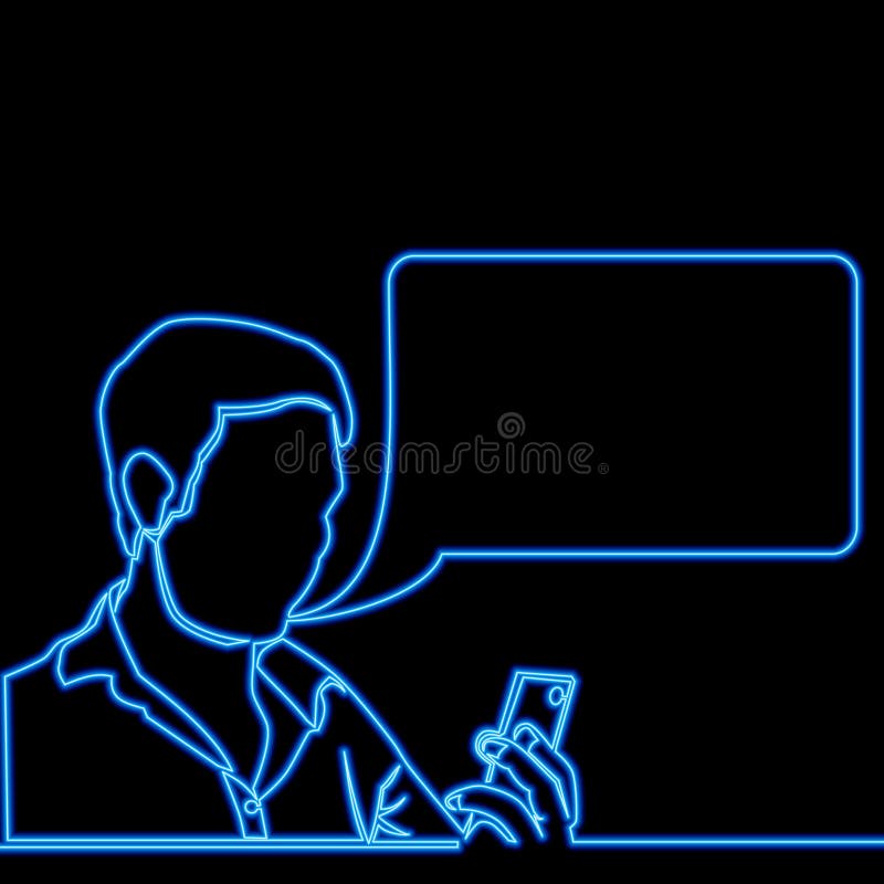 Continuous Line Drawing Businessman Using Phone Send Message Internet ...