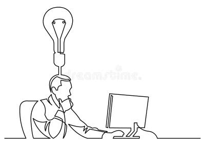 Person Working Continuous Line Stock Illustrations – 1,436 Person ...