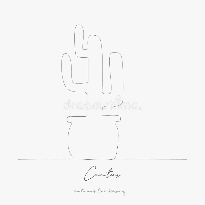 Continuous Cactus Drawing Vector Stock Illustrations – 356 Continuous ...