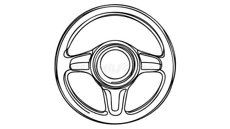 Continuous Line Drawing of Car Wheel Icon. One Line Icon of Wheel. One ...