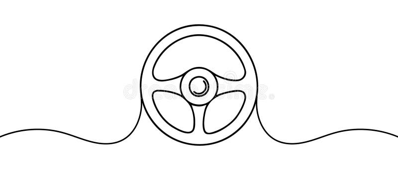 Continuous Line Drawing of Car Wheel. One Line Drawing Background ...