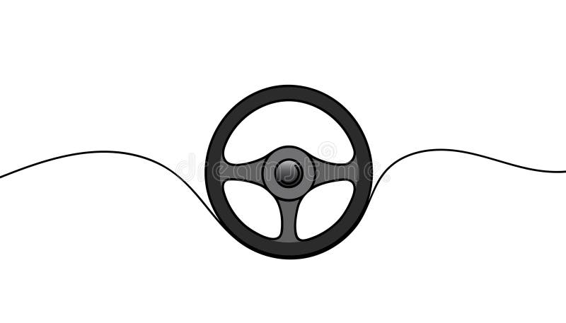 One Line Steering Wheel Stock Illustrations – 244 One Line Steering ...