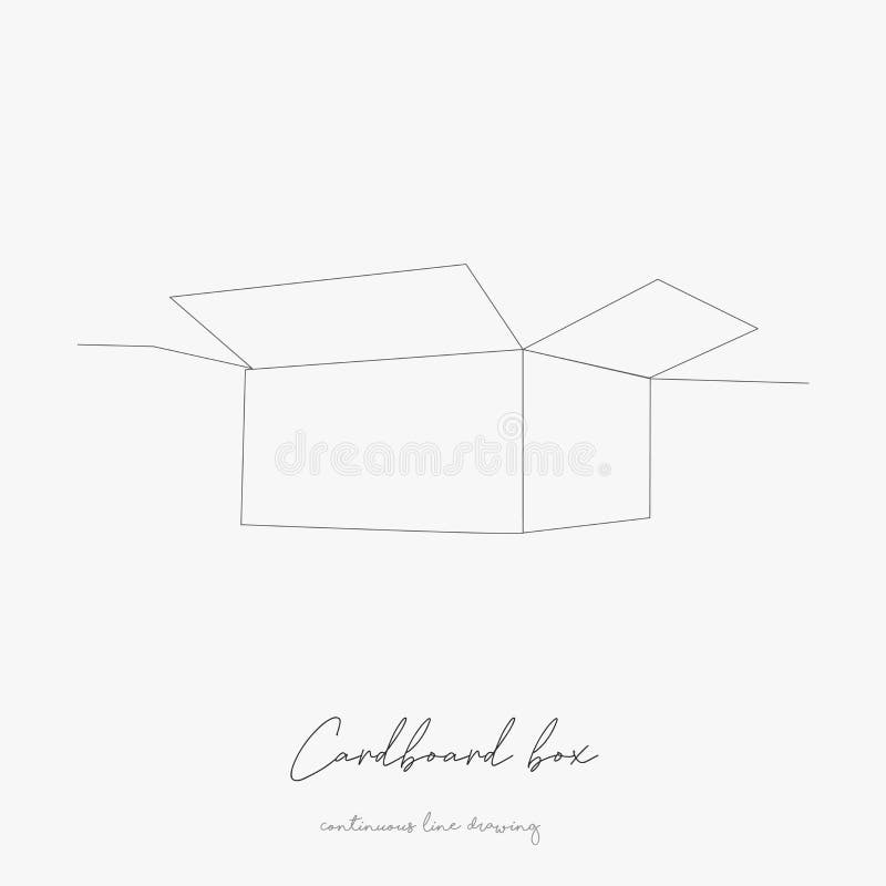Continuous Line Drawing. Cardboard Box. Simple Vector Illustration ...