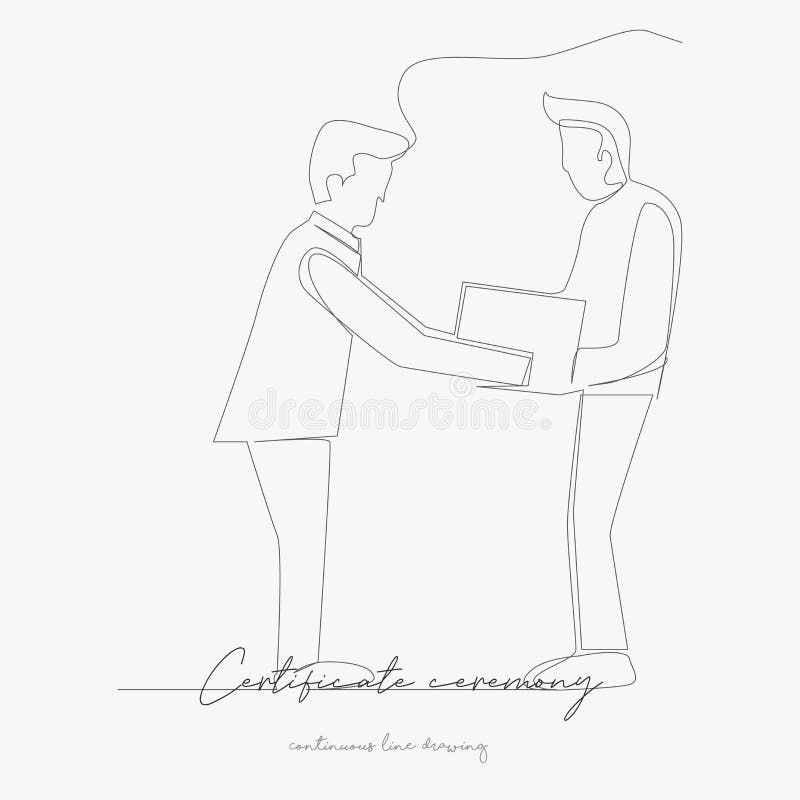 Continuous Line Drawing. Certificate Ceremony. Simple Vector ...