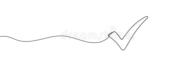 Continuous Line Drawing Check Mark Icon. Single Line Confirmation Icon ...