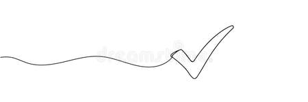 Continuous Line Drawing Check Mark Icon. Single Line Confirmation Icon ...