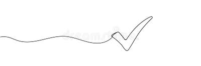 Continuous Line Drawing Check Mark Icon. Single Line Confirmation Icon ...