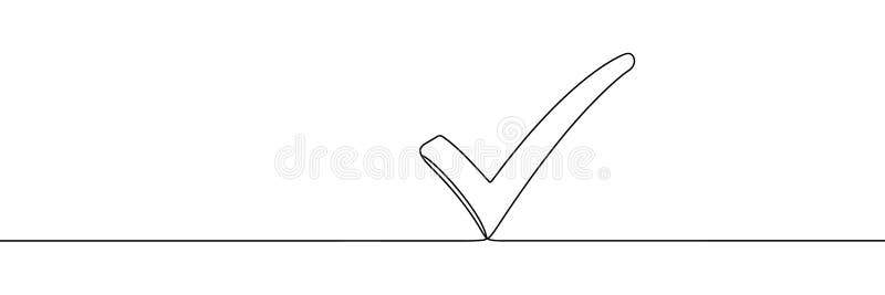 Continuous Line Drawing Check Mark Icon. Single Line Confirmation Icon ...