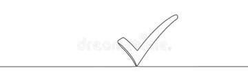 Continuous Line Drawing Check Mark Icon. Single Line Confirmation Icon ...
