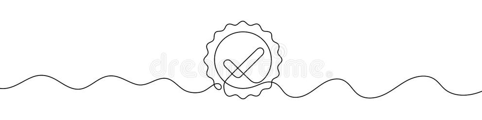 Continuous Line Drawing of Check Mark. Tick One Line Icon Stock Vector ...