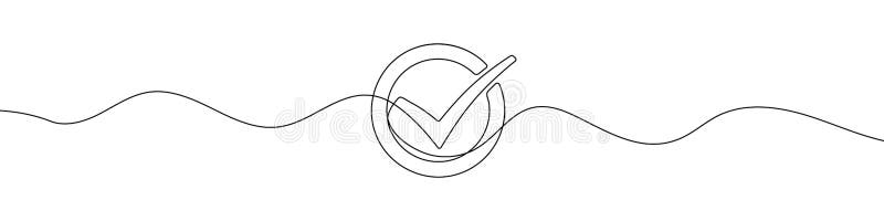 Continuous Line Checkmark Stock Illustrations – 655 Continuous Line ...