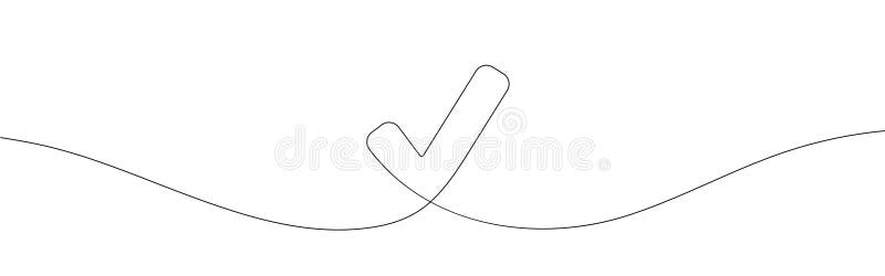 Continuous Line Drawing of Check Mark. Tick One Line Icon. One Line ...
