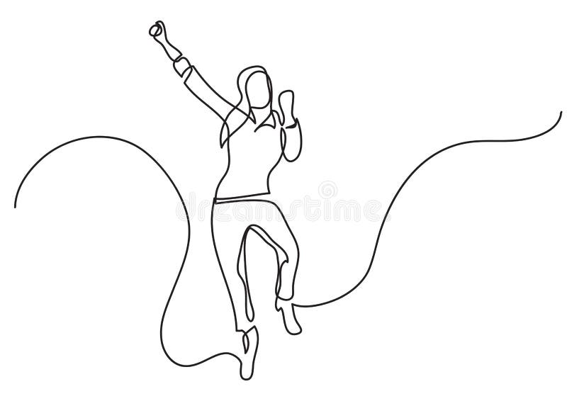 Jumping woman outlines stock vector. Illustration of action - 6970713