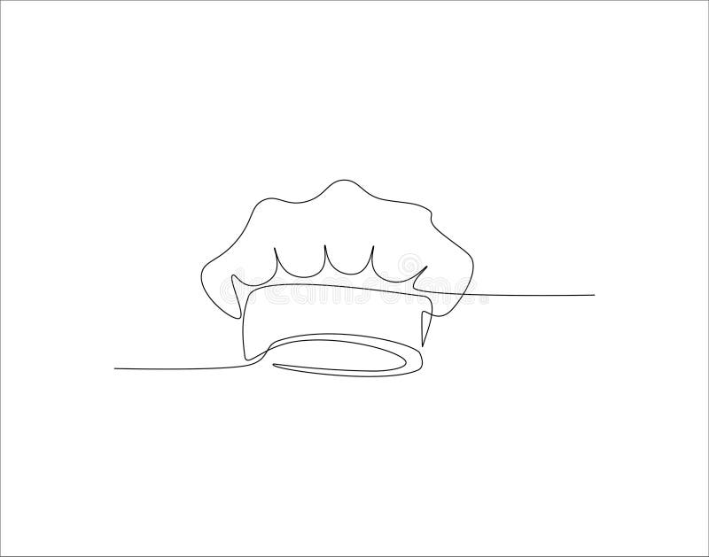 Continuous Line Drawing of Chef Hat. One Line of Chef Hat. Chef Hat ...