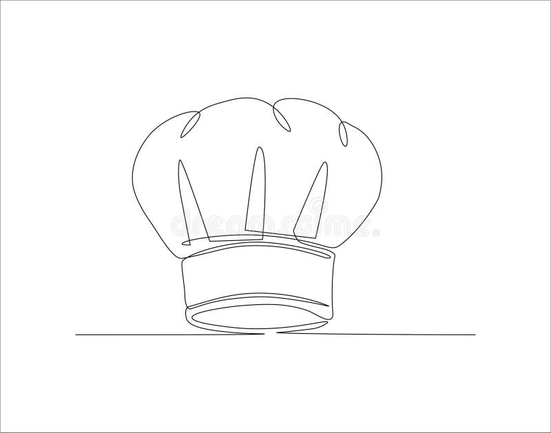 Continuous Line Drawing of Chef Hat. One Line of Chef Hat. Chef Hat ...