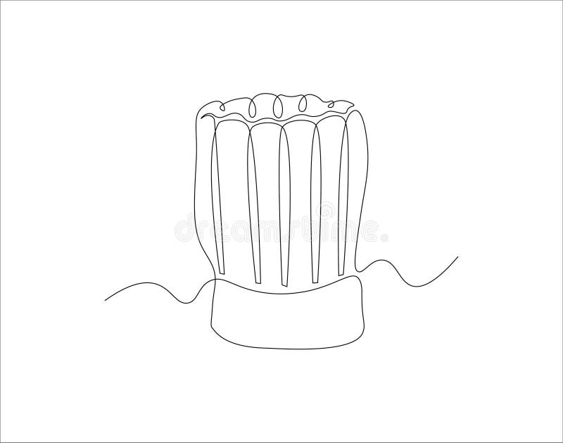 Continuous Line Drawing of Chef Hat. One Line of Chef Hat. Chef Hat ...