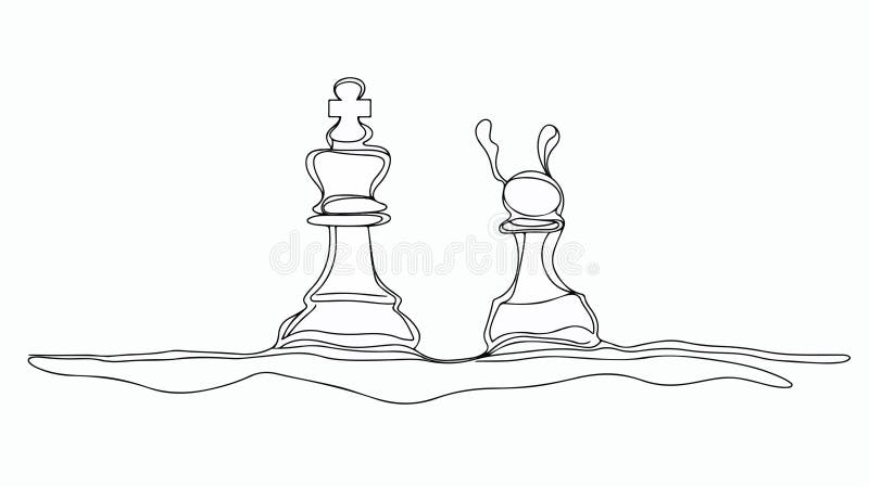 Continuous Line Drawing of Chess Icon Stock Vector - Illustration of ...