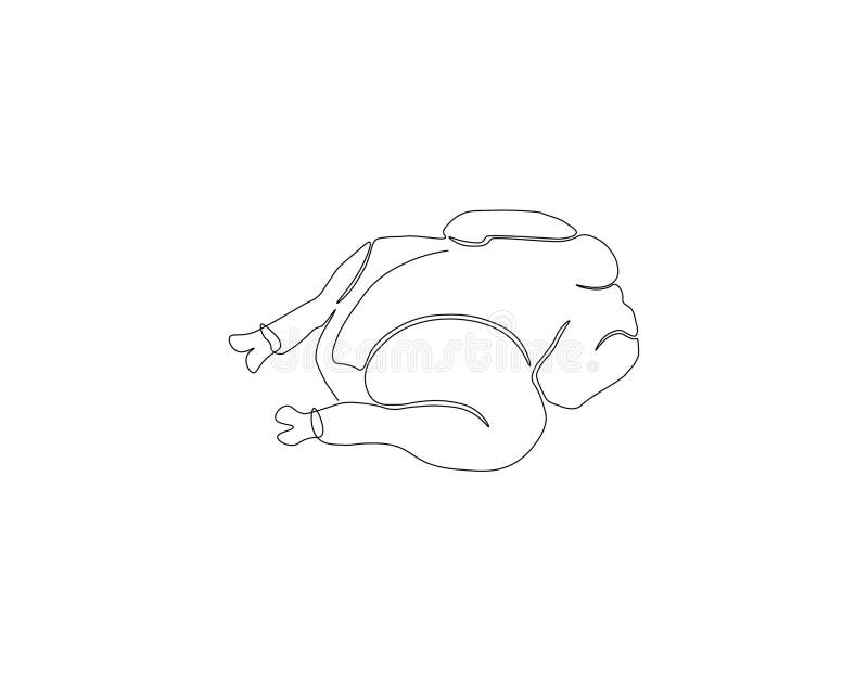 Continuous Line Drawing of Chicken Meat. One Line of Whole Chicken ...