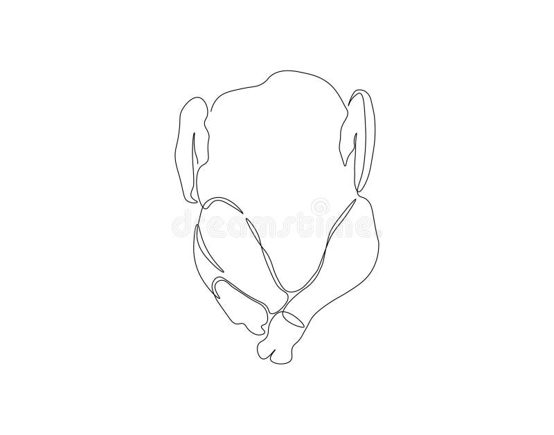 Continuous Line Drawing of Chicken Meat. One Line of Whole Chicken ...