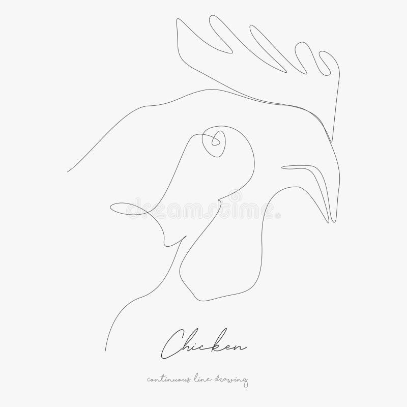 Continuous Line Drawing. Chicken. Simple Vector Illustration. Chicken ...
