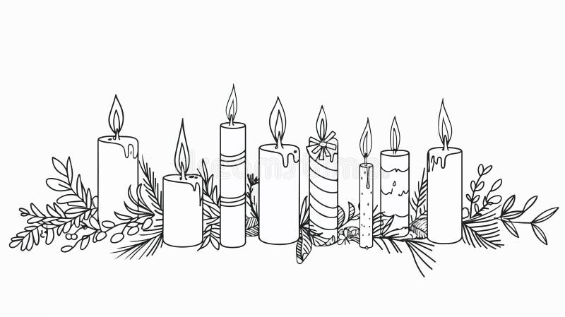 Continuous Line Drawing of Christmas Advent Celebration Stock ...