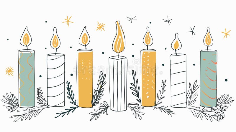 Continuous Line Drawing of Christmas Advent Celebration Stock ...