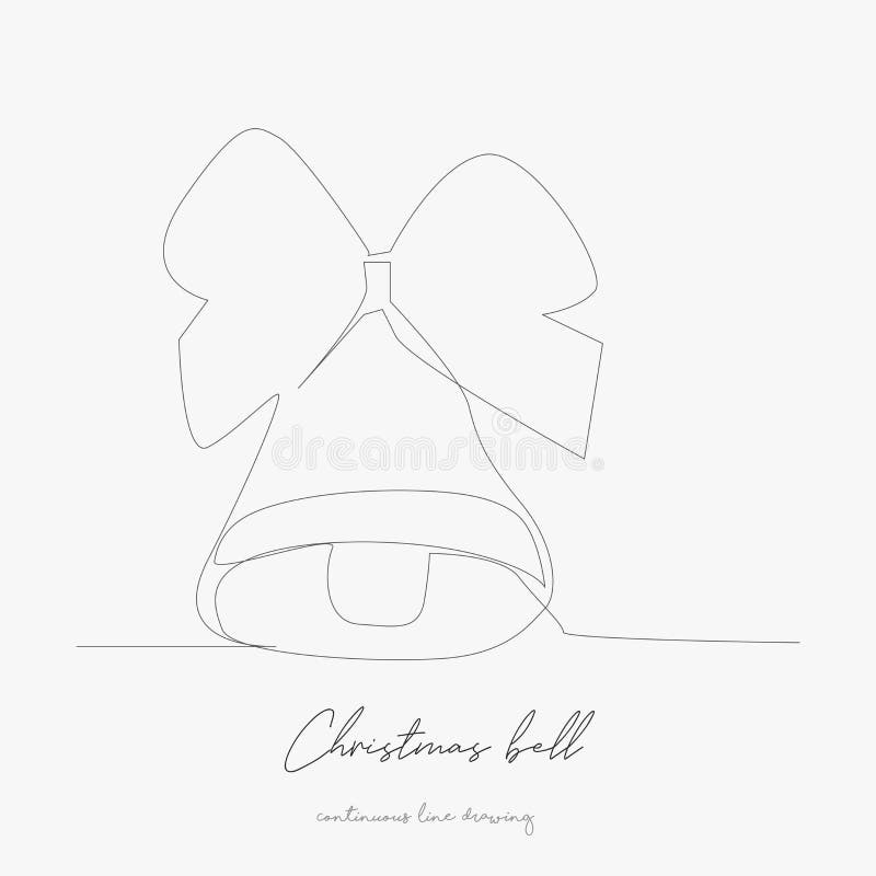 Continuous Line Drawing. Christmas Bell. Simple Vector Illustration ...