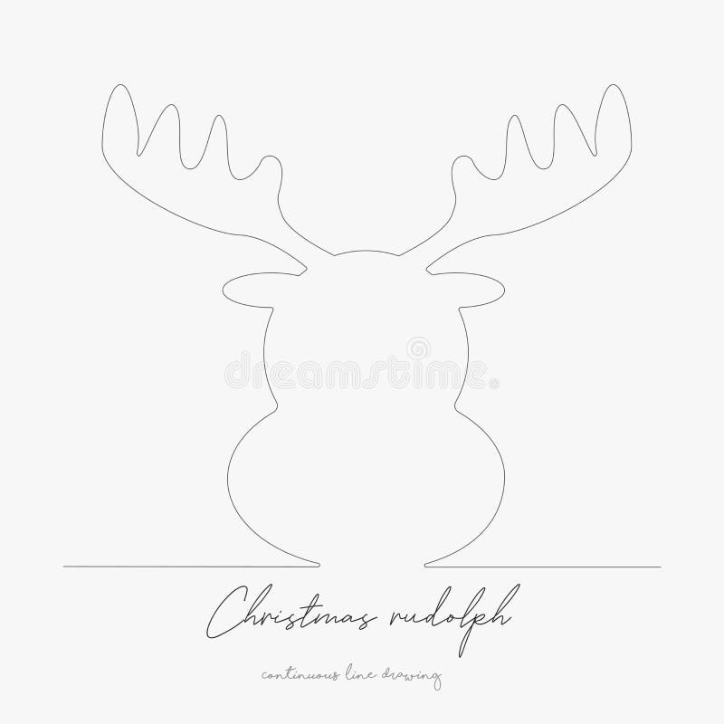 Continuous Line Drawing. Christmas Rudolph. Simple Vector Illustration ...