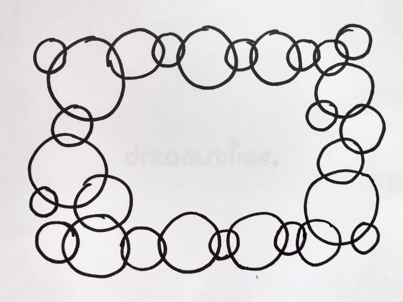A Continuous Line Drawing of Circles Forms a Rectangular Frame ...