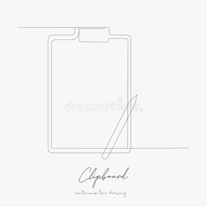 Continuous Line Drawing. Clipboard. Simple Vector Illustration ...