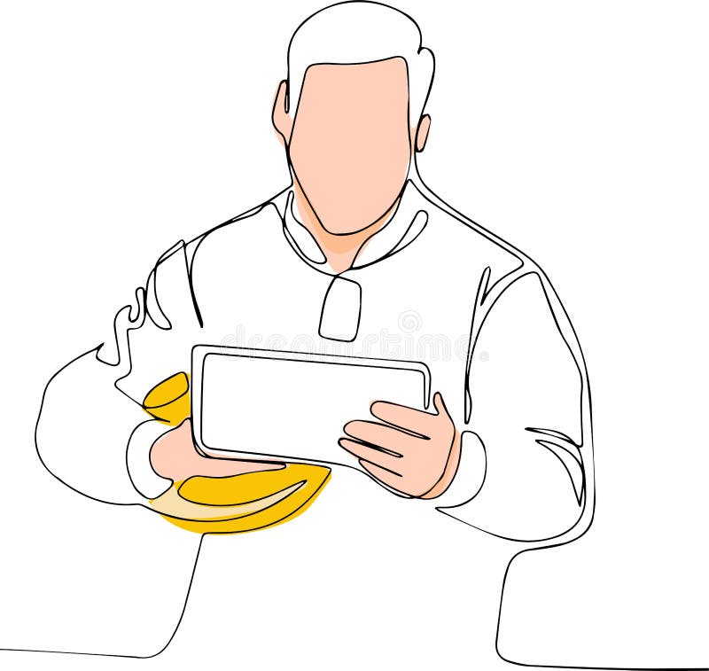 Continuous Line Drawing of a Experienced Engineer Stock Vector ...