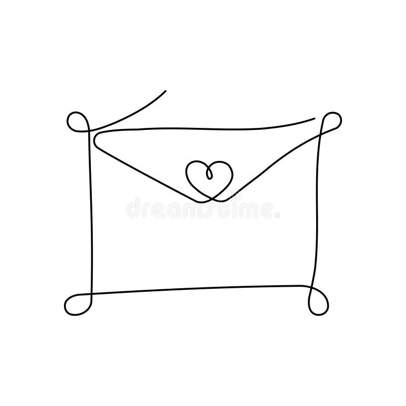 Continuous Line Drawing Envelope Stock Illustrations – 662 Continuous ...
