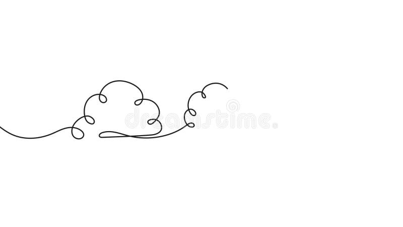 Continuous Line Drawing of Cloud. Clouds in the Sky in Continuous Line ...