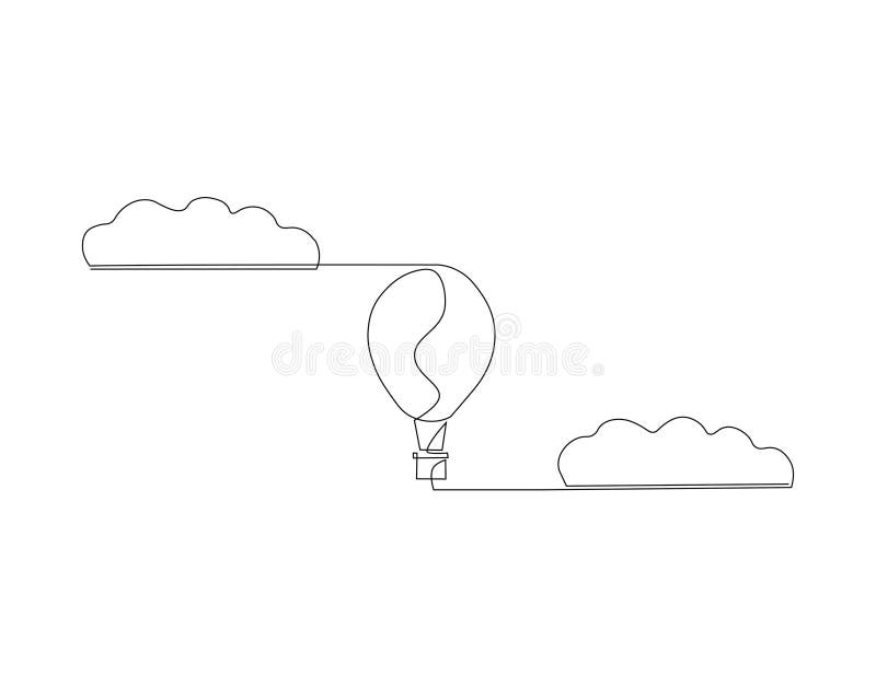Continuous Line Drawing of Cloud. One Line of Cloud in the Air. Cloud ...