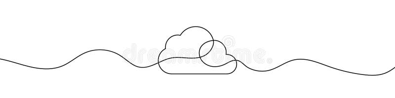 One Line Drawing Cloud Stock Illustrations – 796 One Line Drawing Cloud ...