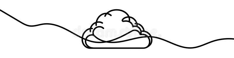 Continuous Line Drawing of Cloud. One Line Drawn Cloud. Cloud Icon in ...