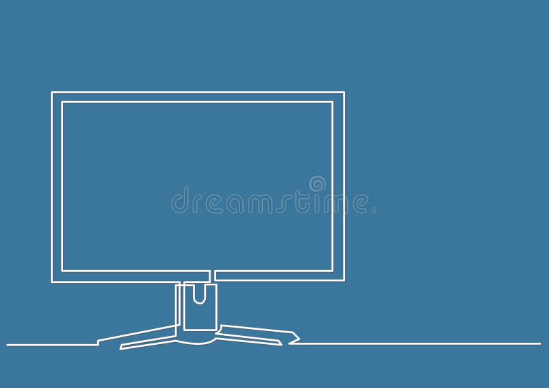 Continuous Line Drawing of Computer Monitor Stock Vector - Illustration ...