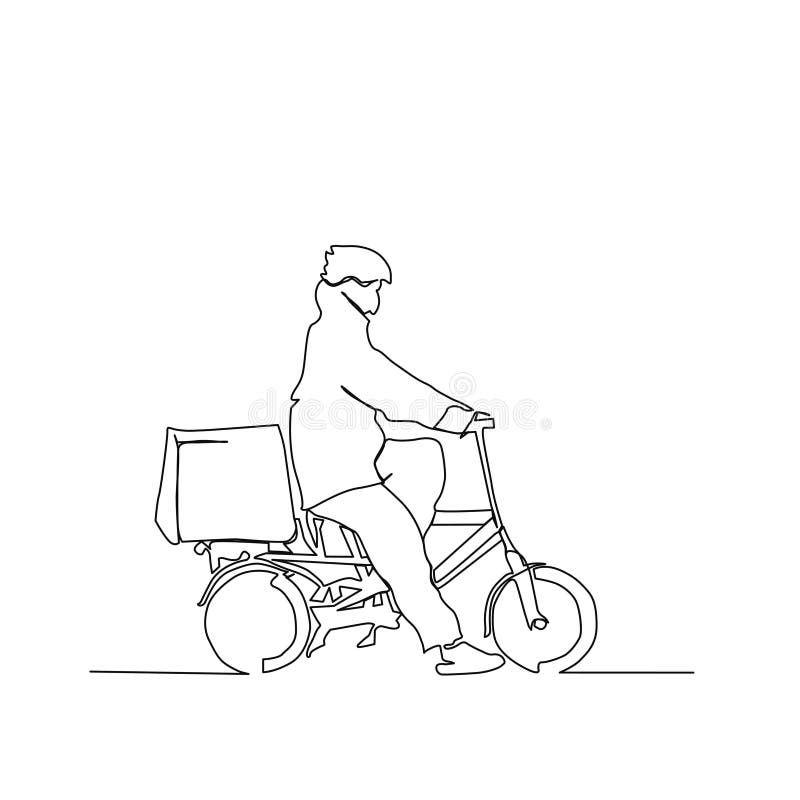 Bicycle Courier Line Drawing Stock Illustrations – 45 Bicycle Courier ...