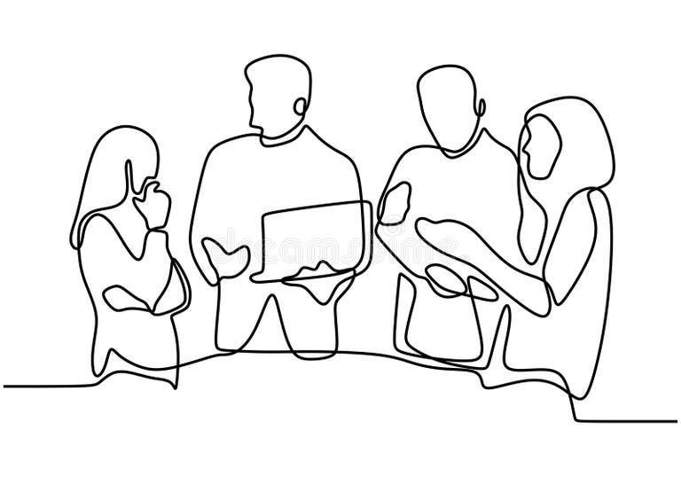 Line Drawing Teamwork Stock Illustrations – 16,649 Line Drawing ...