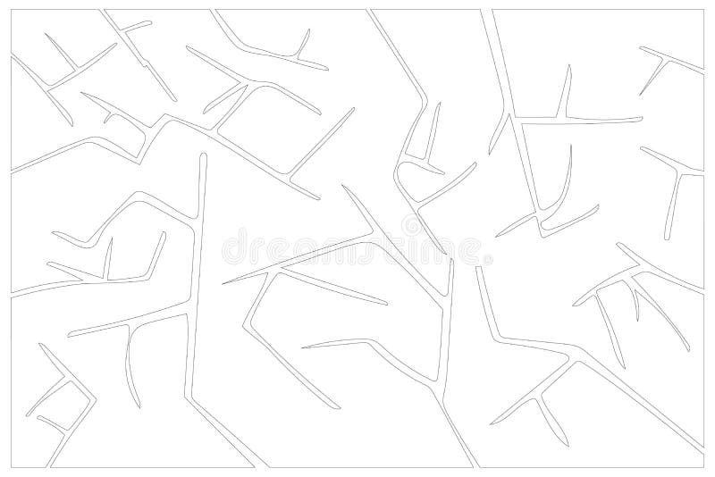 Continuous Line Drawing, Cracked Glass, Wall, Ground, Ice. Vector ...