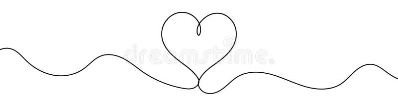 Continuous Line Drawing Creating a Heart Shape on White Background ...
