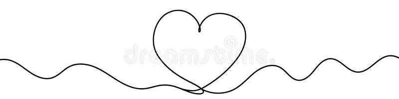 Continuous Line Drawing Creating a Heart Shape on White Background ...