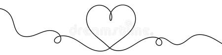 Continuous Line Drawing Creating a Heart Shape on White Background ...