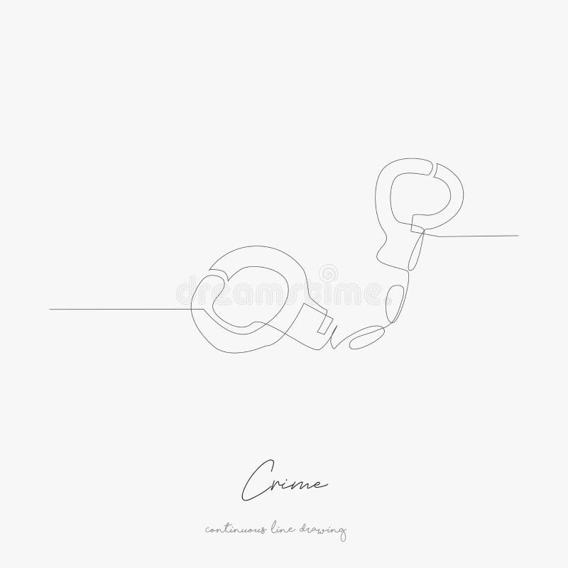 Continuous Line Drawing. Crime. Simple Vector Illustration. Crime ...