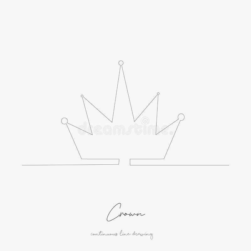 Continuous Line Drawing Crown Stock Illustrations – 606 Continuous Line ...