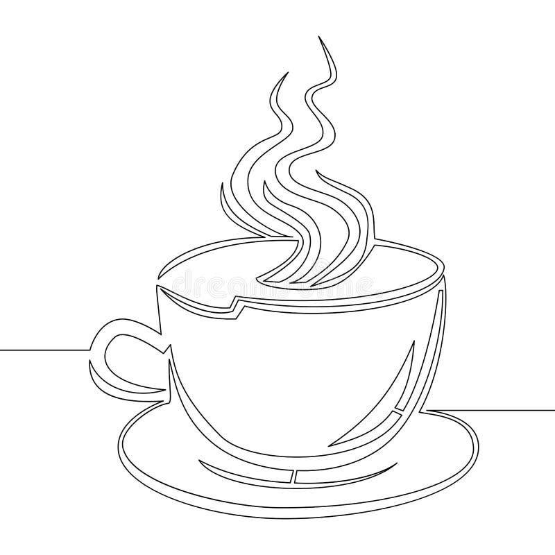 Continuous Line Drawing Cup of Coffee Vector Stock Vector ... Continuous Line Drawing Cup of Coffee Vector Stock Vector ...