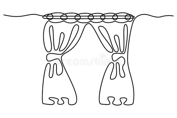 Open Window Curtain Outline Stock Illustrations – 1,305 Open Window ...