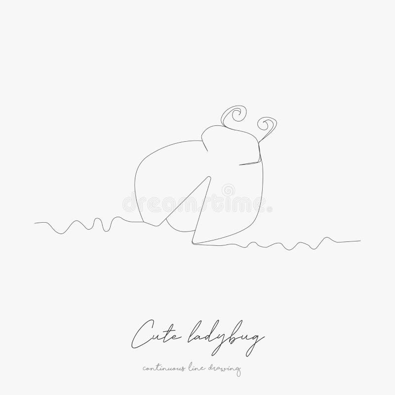 Continuous Line Drawing. Cute Ladybug. Simple Vector Illustration. Cute ...