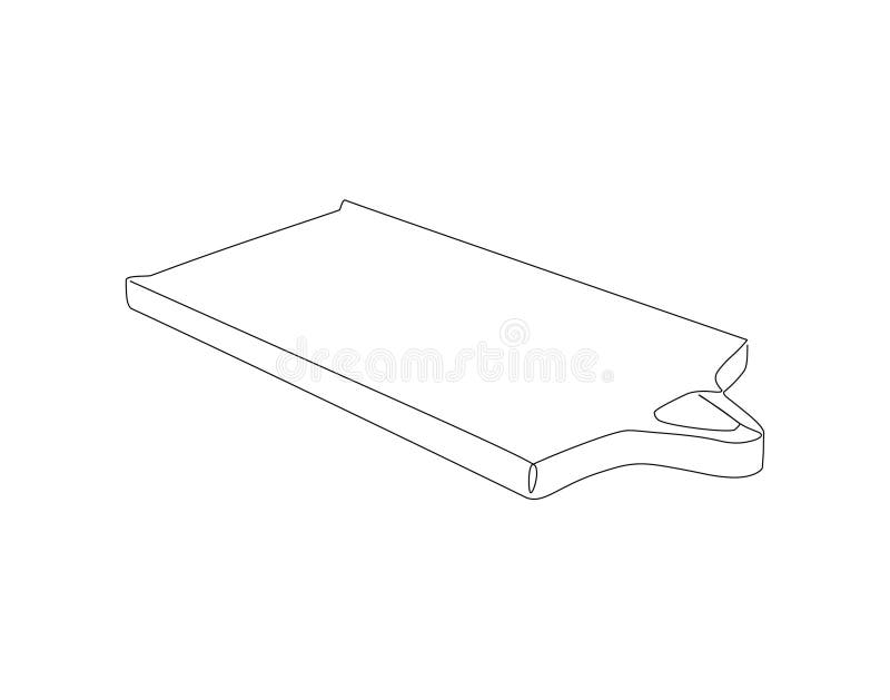 Continuous Line Drawing of Cutting Board. One Line of Cooking Utensils ...